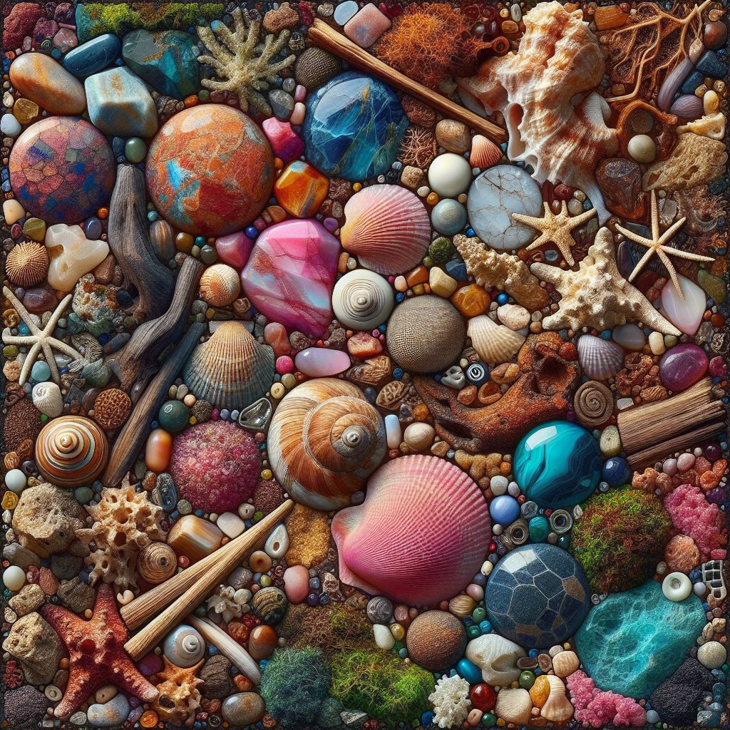 Vibrant Natural Elements Collage: Earth's Diverse Textures | AI Art ...
