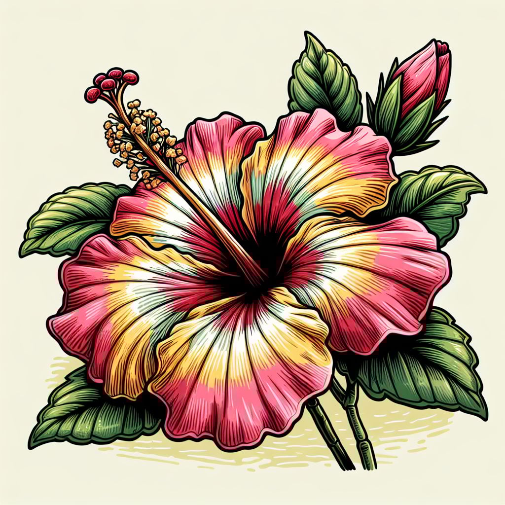 Vibrant Hibiscus Flower - Bunga Sepatu in Indonesia | AI Art Generator ...