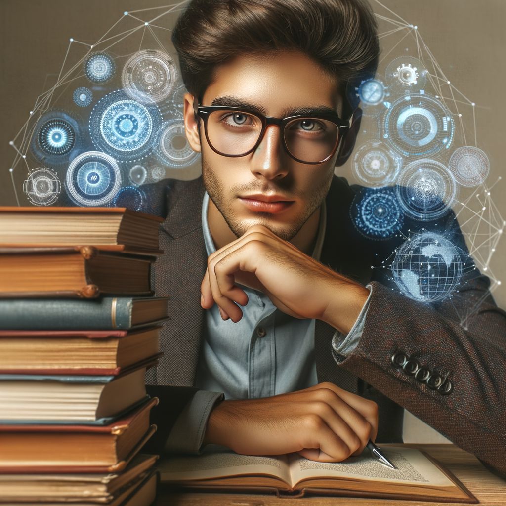 Confident Hispanic Student Engaged in Intense Study | AI Art Generator ...