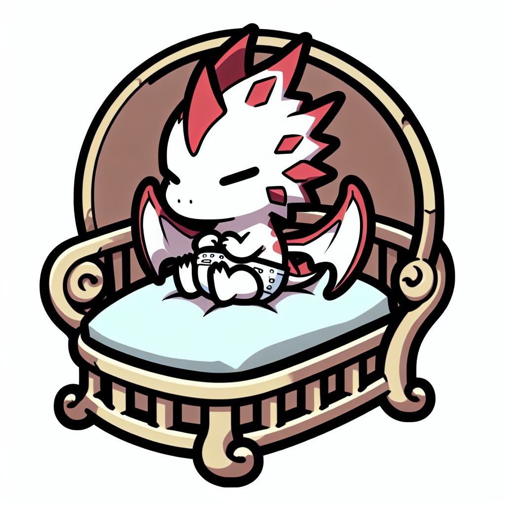 Adorable One-Month-Old Cartoon Dragon in Diapers Sleeping in Cradle ...