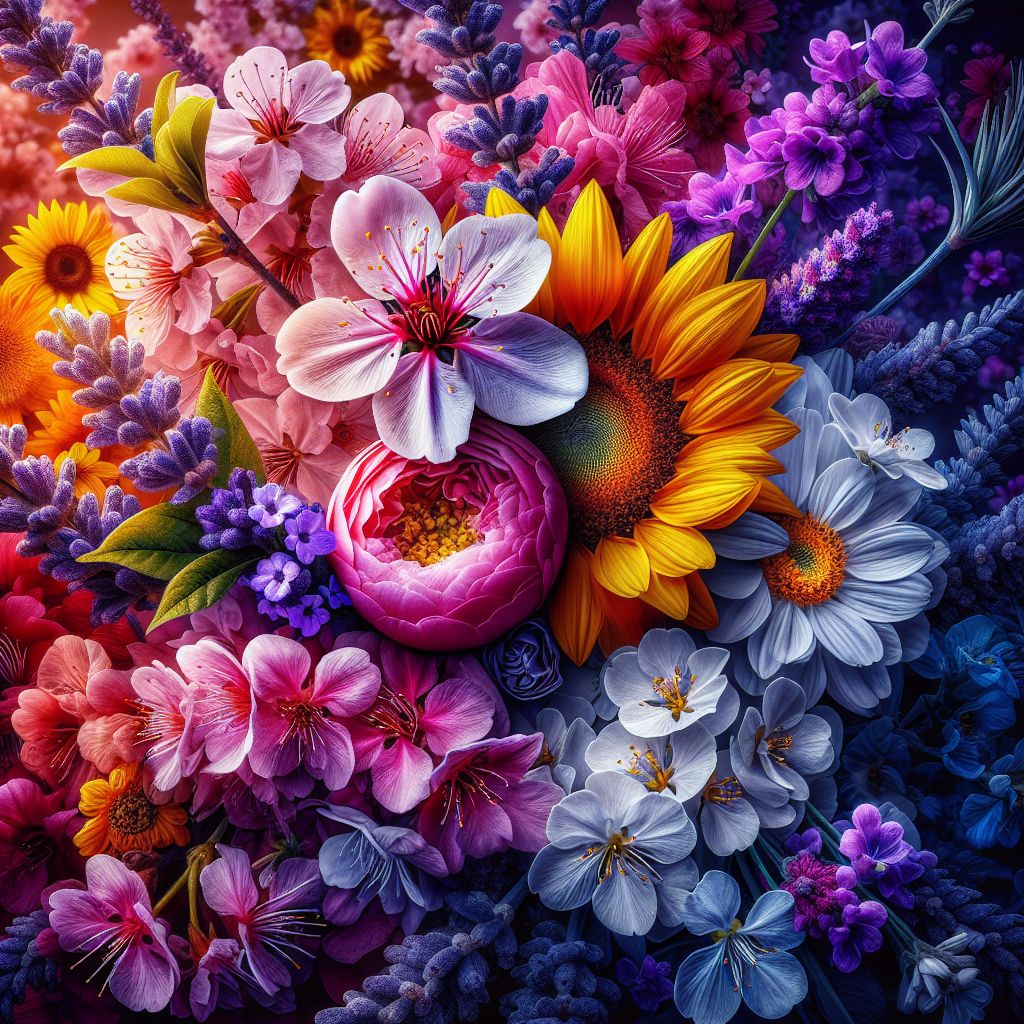 Stunning Floral Fusion Photography | HDR Colors | AI Art Generator ...