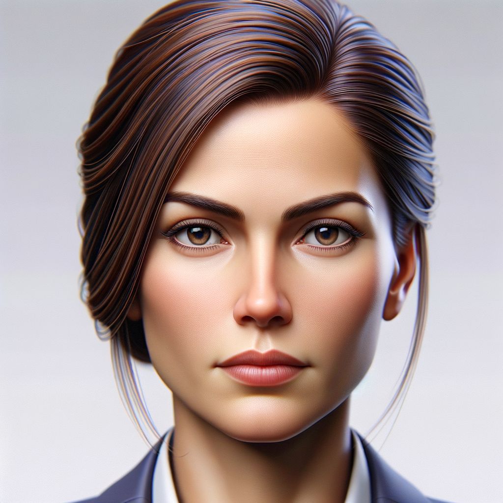 Determined Caucasian Brunette Woman in Formal Attire Portrait | AI Art ...