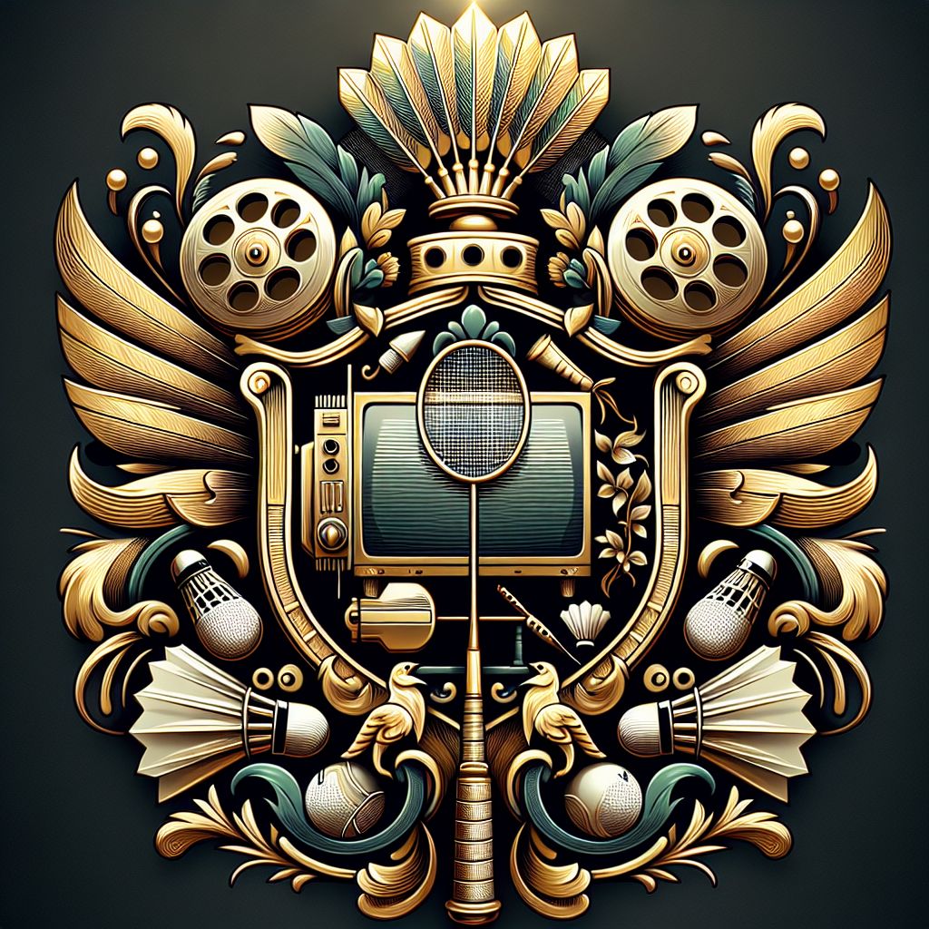 Elegant Coat of Arms: Film & Badminton Symbolism | AI Art Generator ...