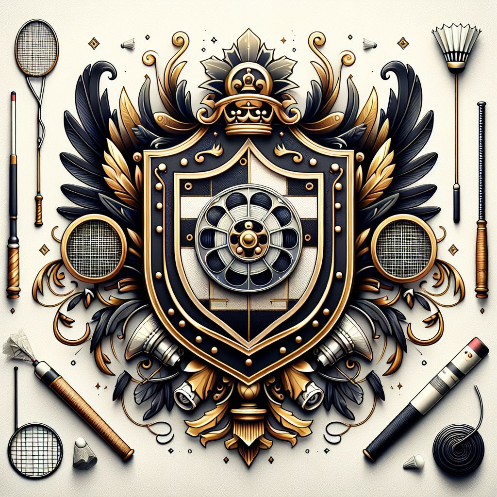 Detailed Coat of Arms with Movie and TV Icons | Badminton Elements | AI ...