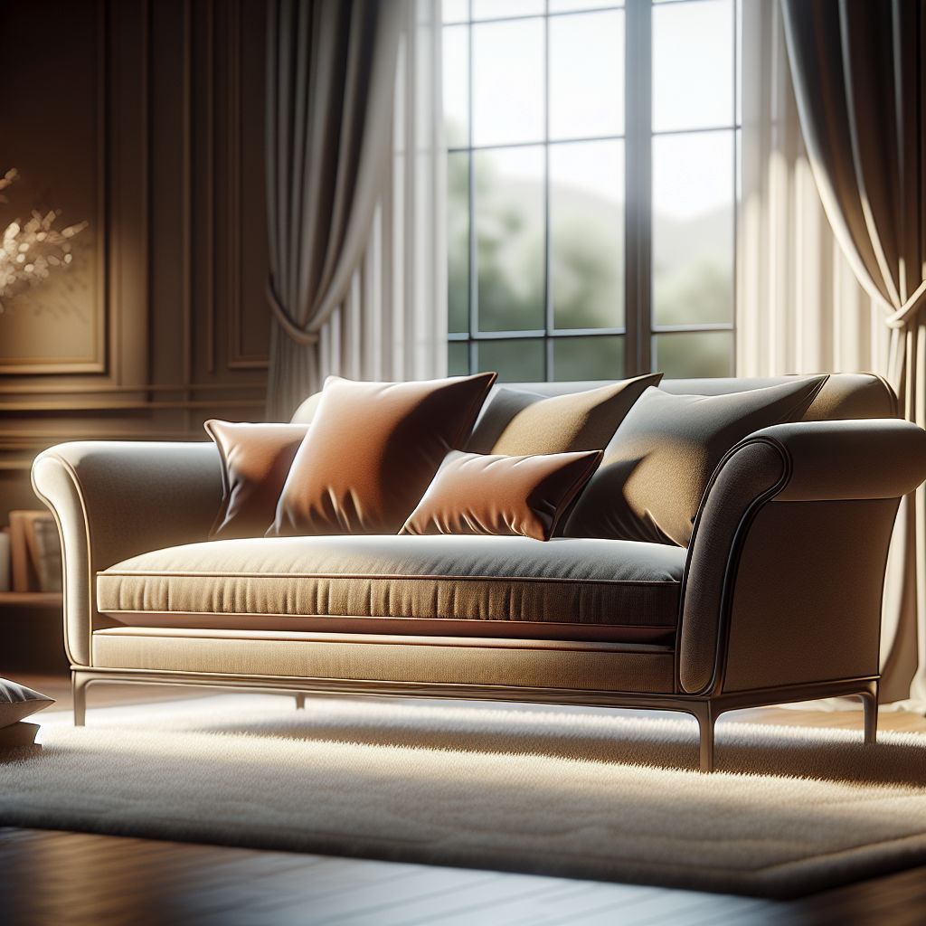Elegant Divan with Plush Upholstery in Rich Color | AI Art Generator ...