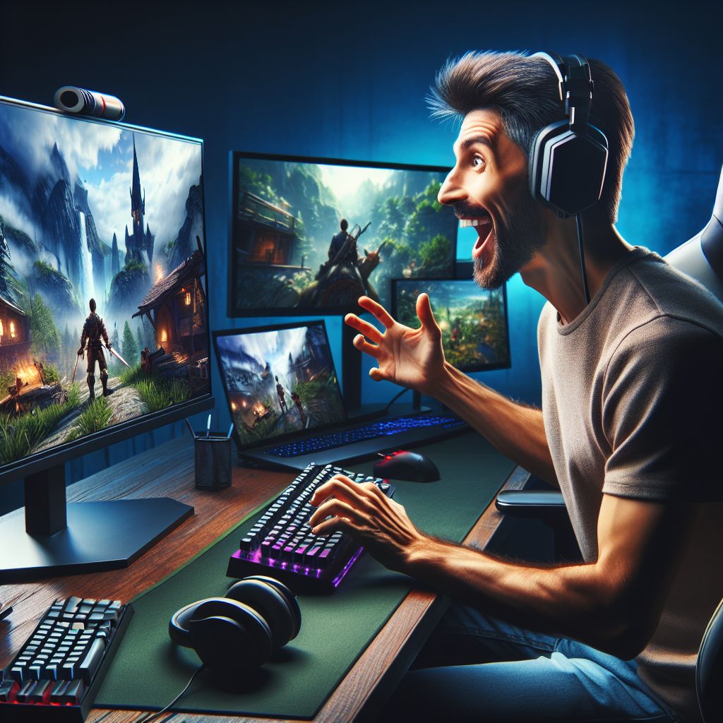 Popular Gaming Influencer Engaged in Lively Game Session | AI Art ...