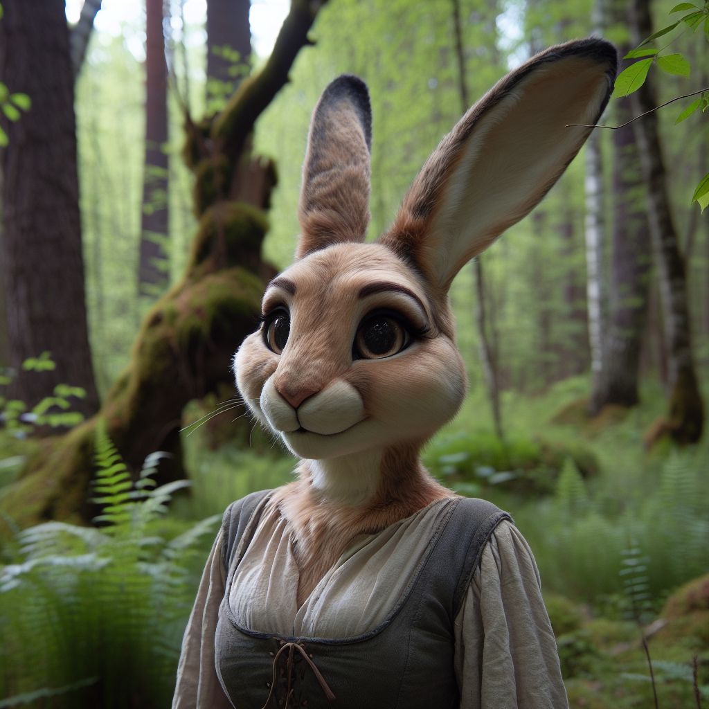 Enchanting Rabbit Woman in Lush Forest | Wildlife Fantasy Art | AI Art ...