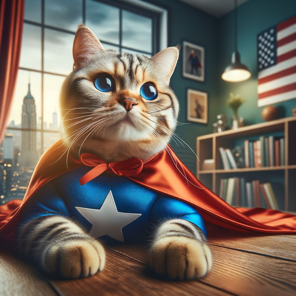 Superhero Cat: Unleash the Feline Power! | AI Art Generator | Easy-Peasy.AI