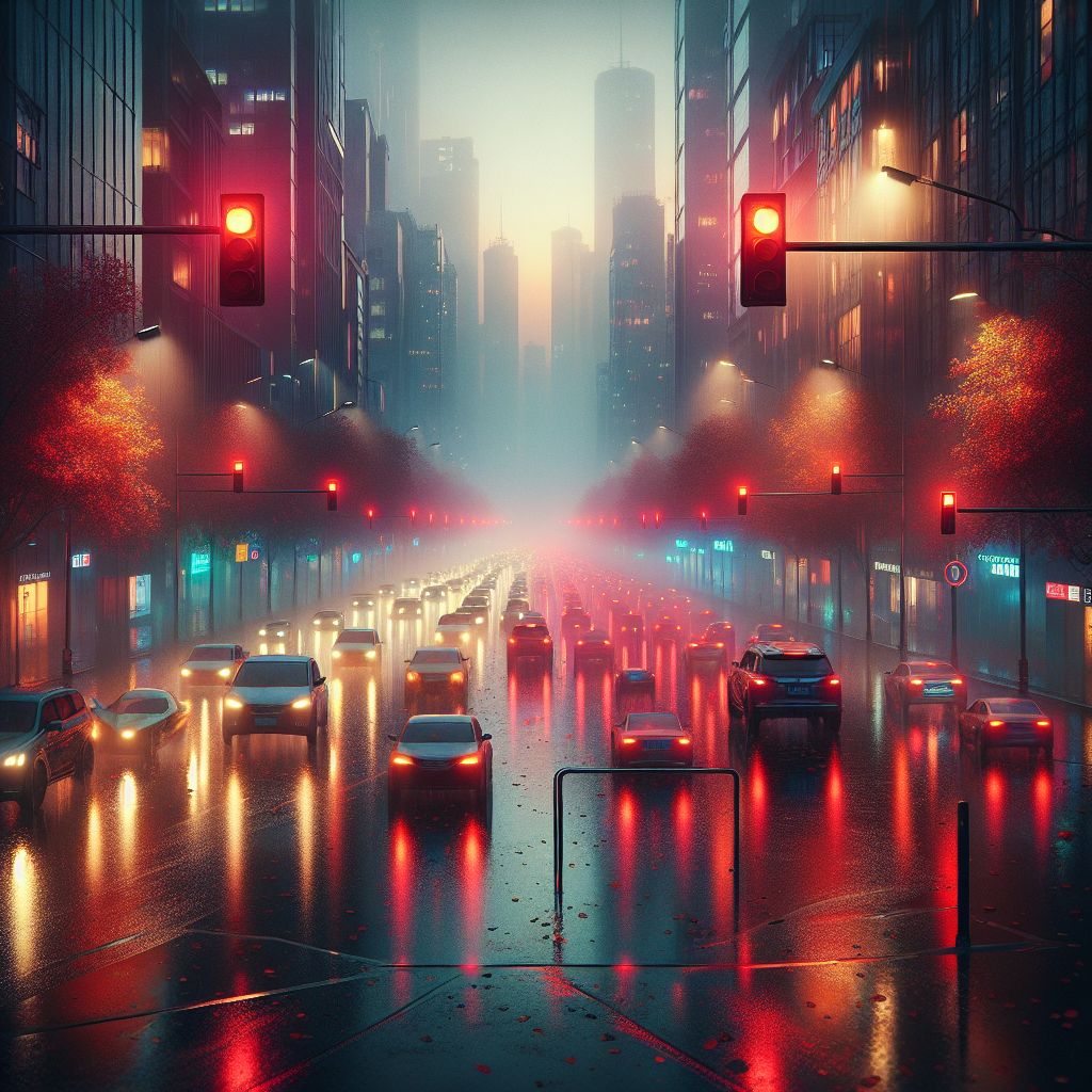Ambient Urban Landscape: Rainy Autumn Evening Scene | AI Art Generator ...
