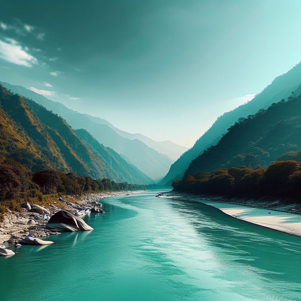 Scenic Ganges River Views in Uttarakhand, India | AI Art Generator ...