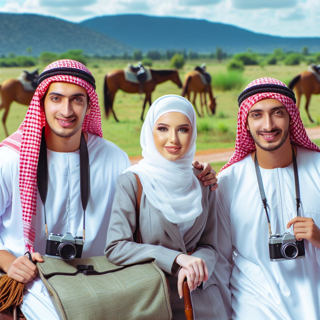 Arab Individuals Countryside Trip | AI Art Generator | Easy-Peasy.AI