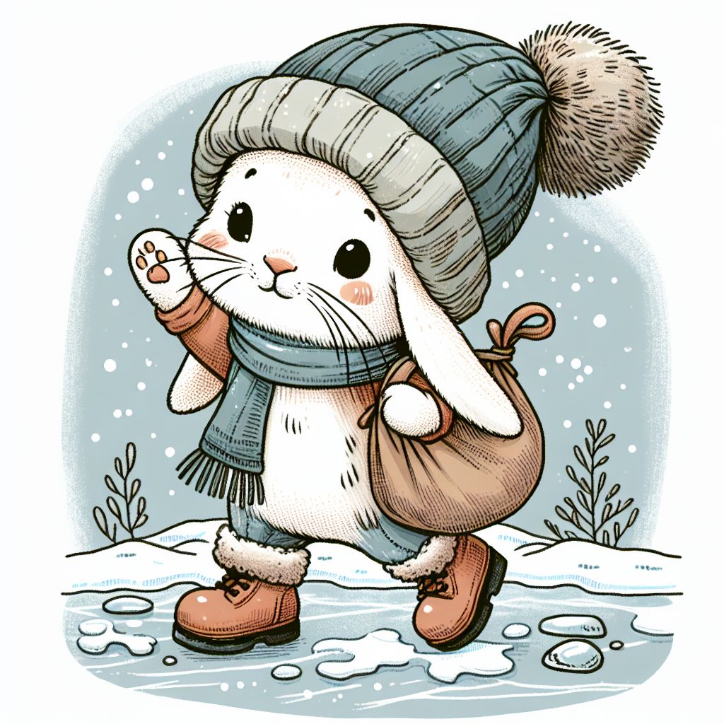 Adorable Rabbit in Winter Scene | Cute Bunny Illustration | AI Art ...