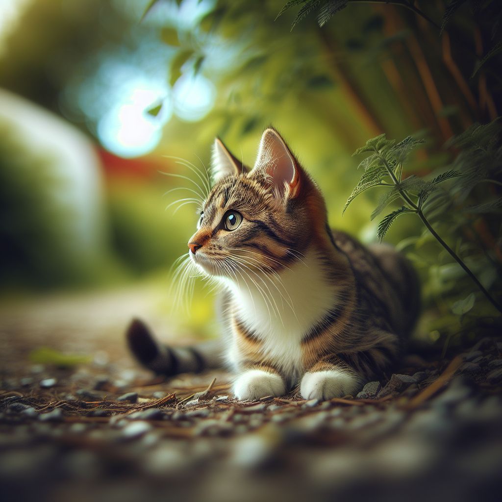 Curious Domestic Cat in Natural Environment - Ready to Pounce | AI Art ...