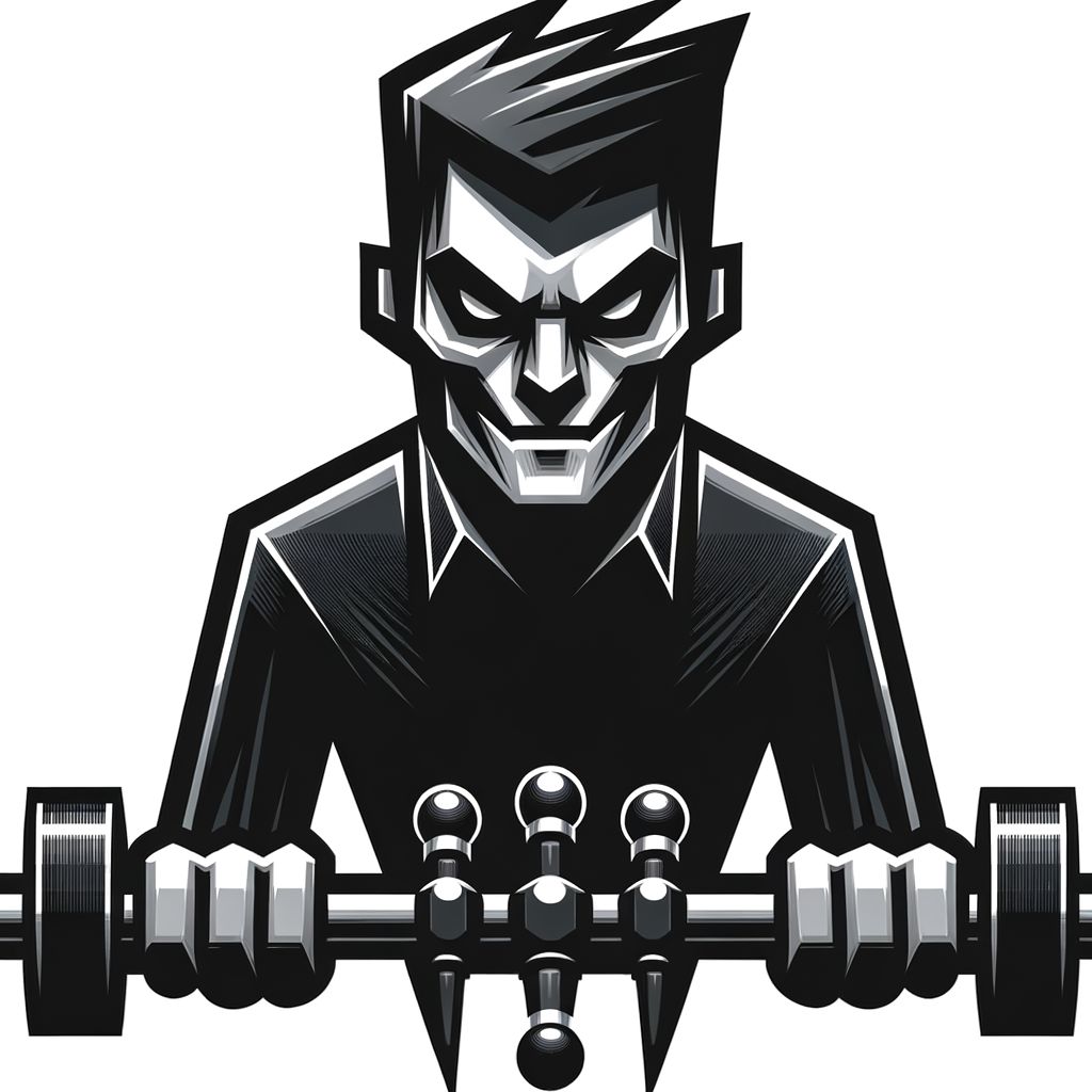 Sleek Black Animated Foosball Player Design | AI Art Generator | Easy ...