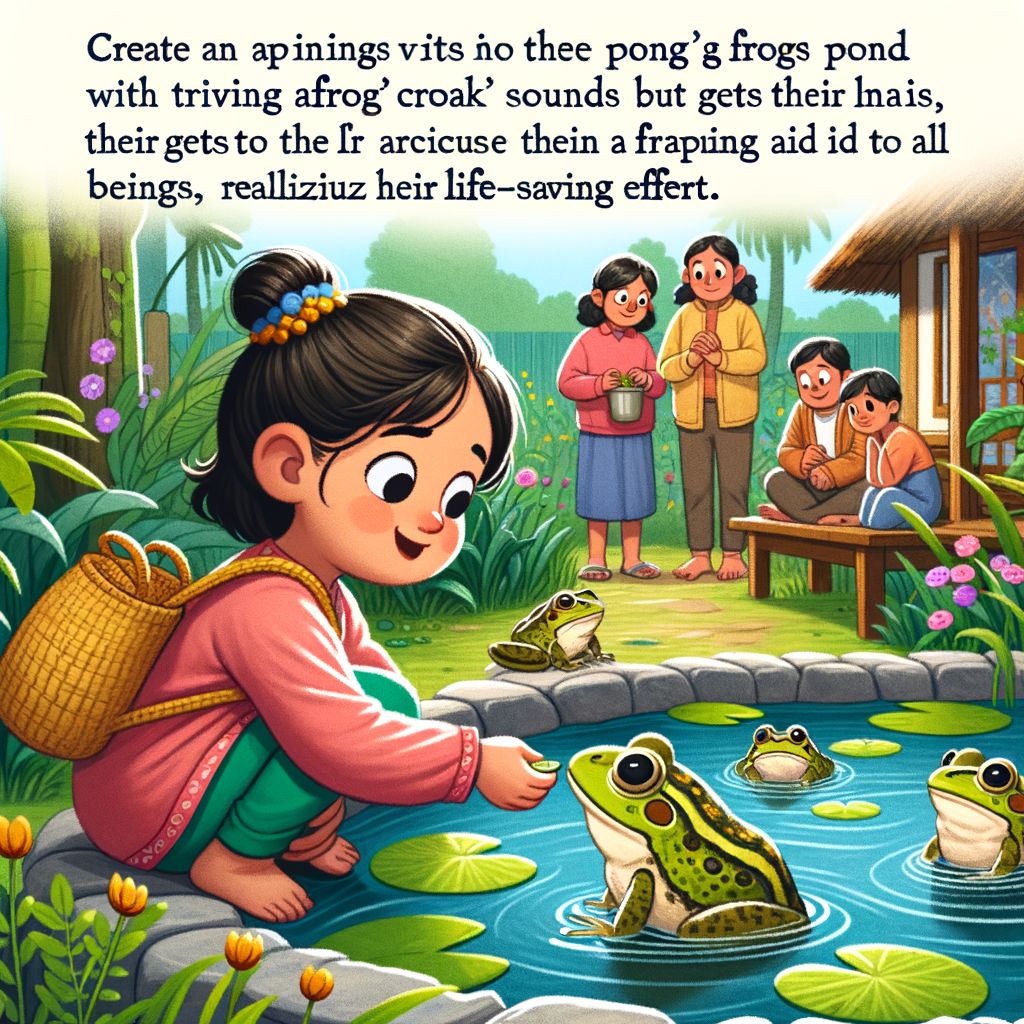 Mia's Heartwarming Friendship with Frogs in Her Backyard | AI Art ...