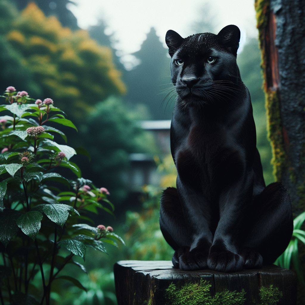 Stunning Black Panther Sitting | AI Art Generator | Easy-Peasy.AI