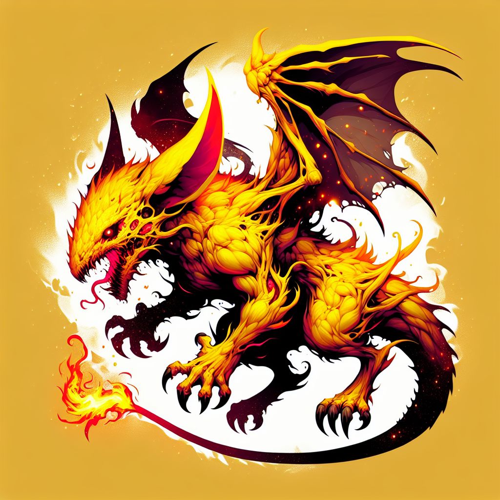 Yellow Electric Mouse-Dragon Hybrid | AI Art Generator | Easy-Peasy.AI