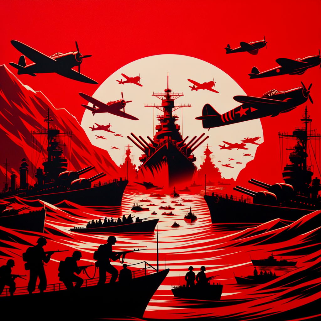 Pacific War Symbolism: Tension and Struggle Depicted | AI Art Generator ...