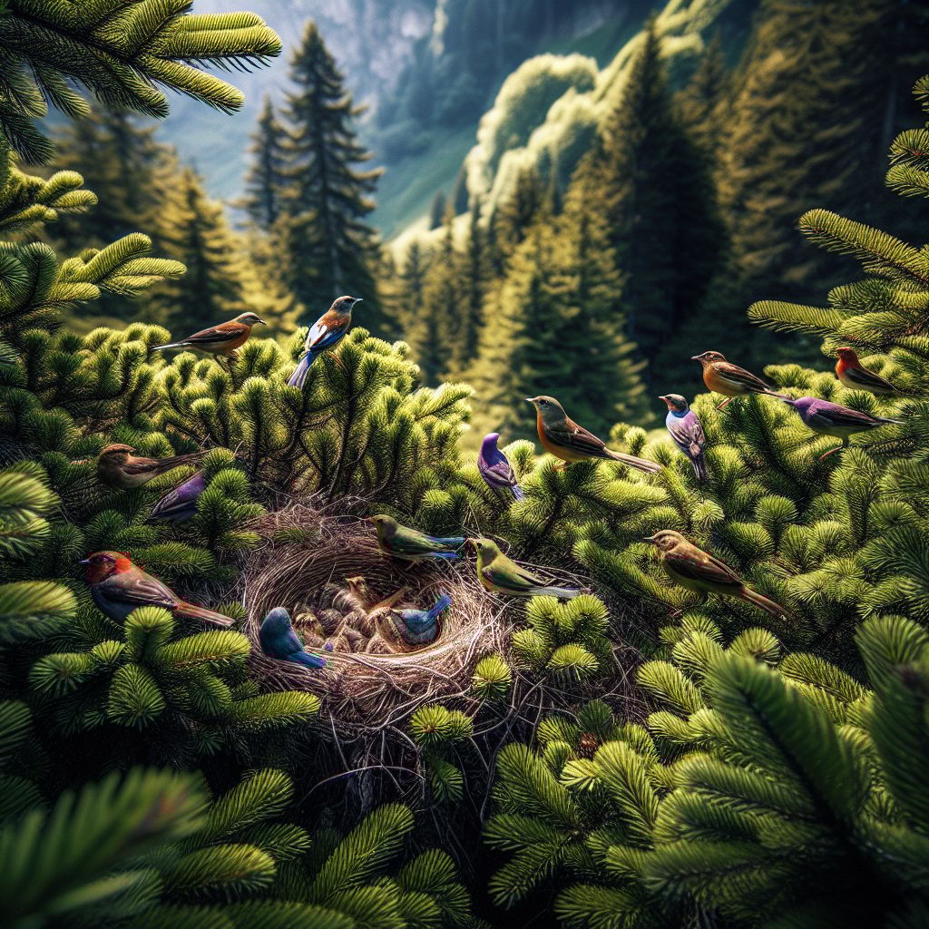 Swiss Bird Diversity: Native Bushes and Nesting Birds | AI Art ...