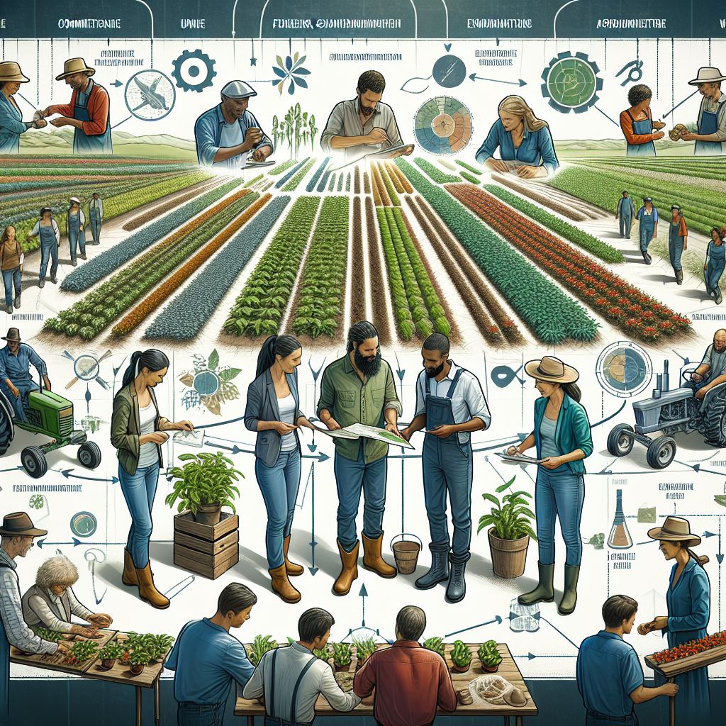 Diverse Agricultural Team Implementing Sustainable Farming Methods | AI ...