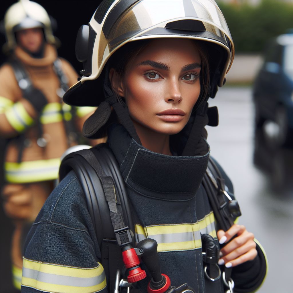 Female Civil Firefighter - Ready for Emergency | Website Name | AI Art ...