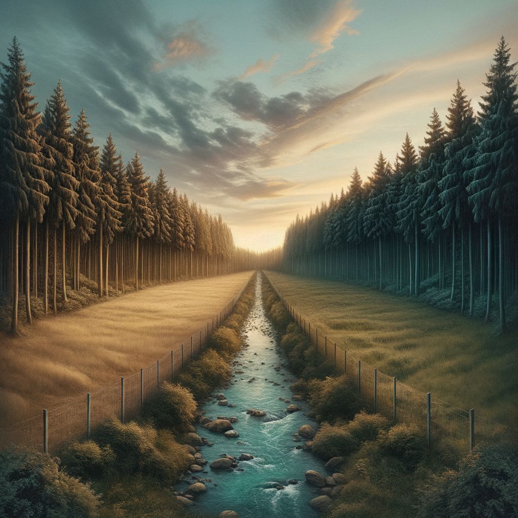 Peaceful Border Area Landscape | Tranquil Nature Scene | AI Art ...