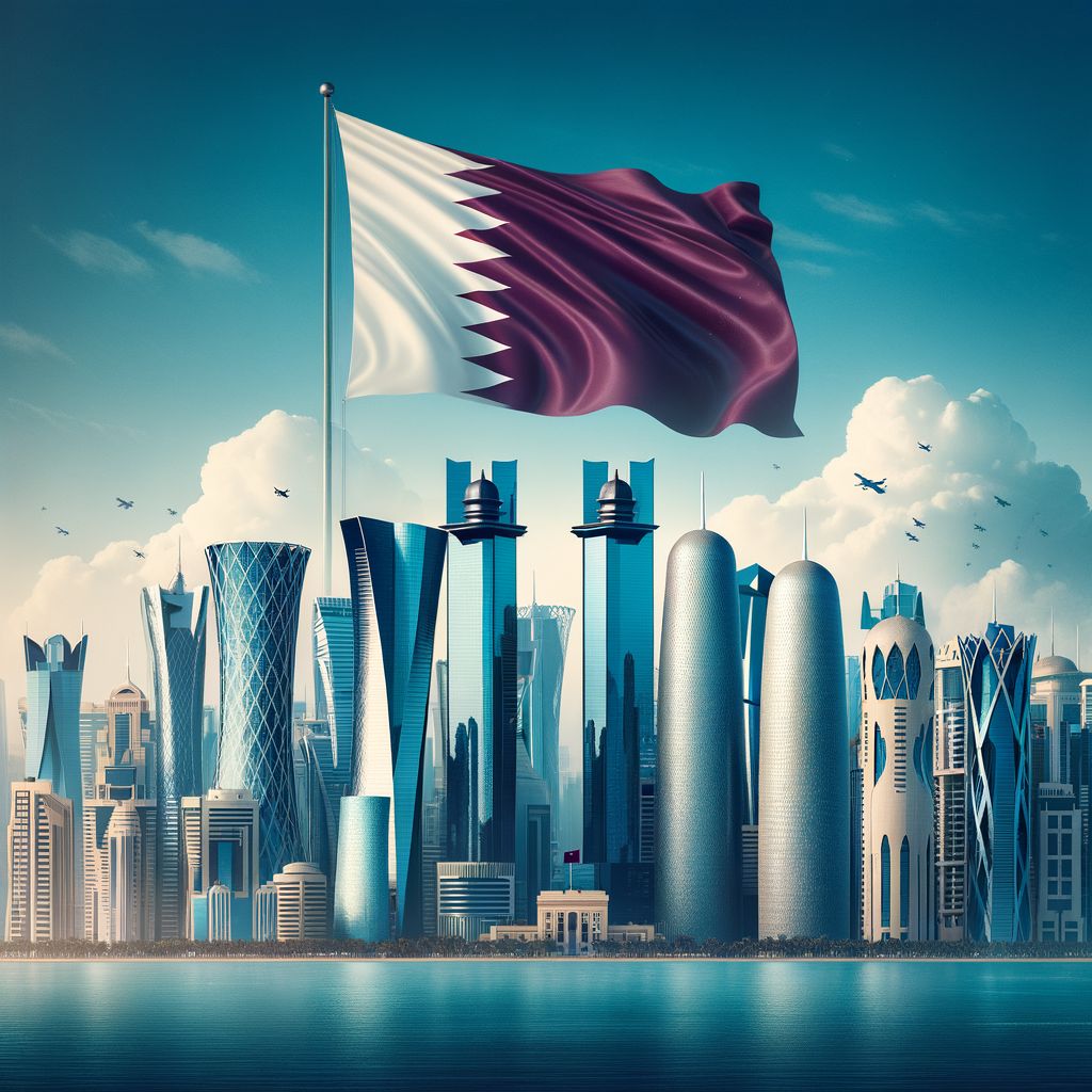 2017 Qatar Economic & Diplomatic Crisis: Doha City Skyline & Flag | AI ...