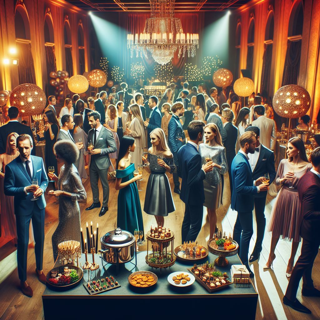 Luxurious Corporate Party with Vibrant Atmosphere | AI Art Generator ...