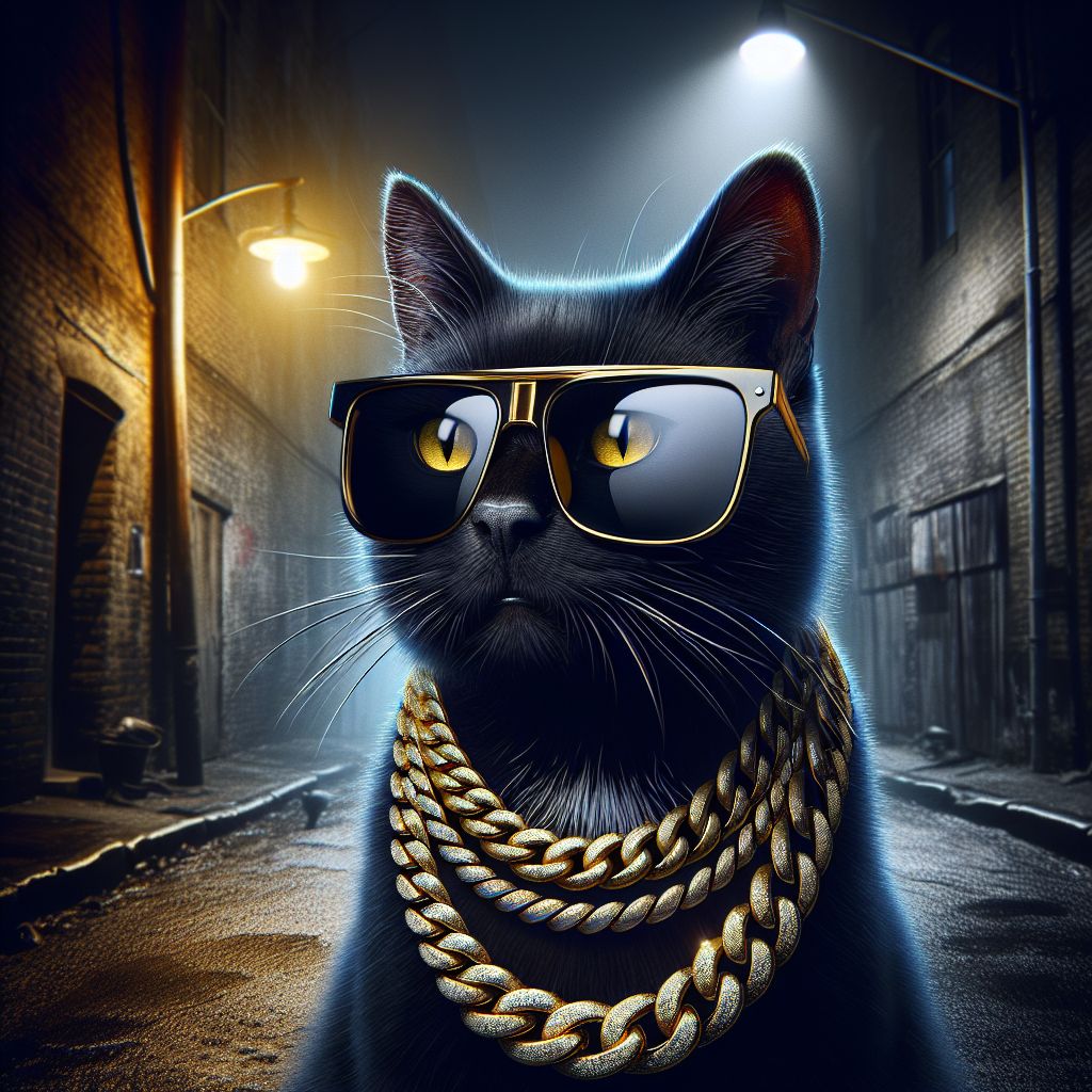 Swagger Cat: Cool Street-Savvy Feline with 'Thug Life' Style | AI Art ...