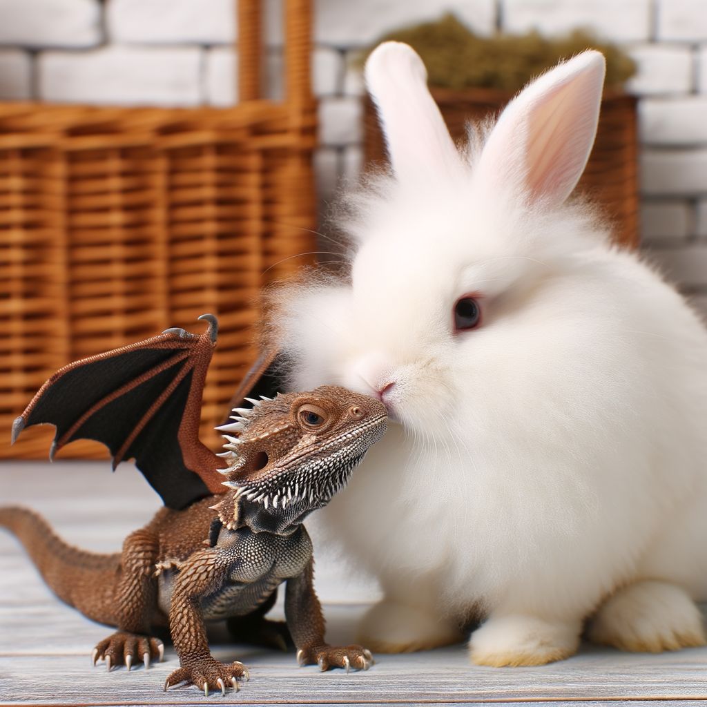 Sweet Rabbit and Furry Dragon | AI Art Generator | Easy-Peasy.AI