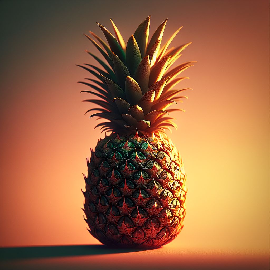 Vibrant Pineapple with Diamond Patterns | Tropical Fruit | AI Art ...
