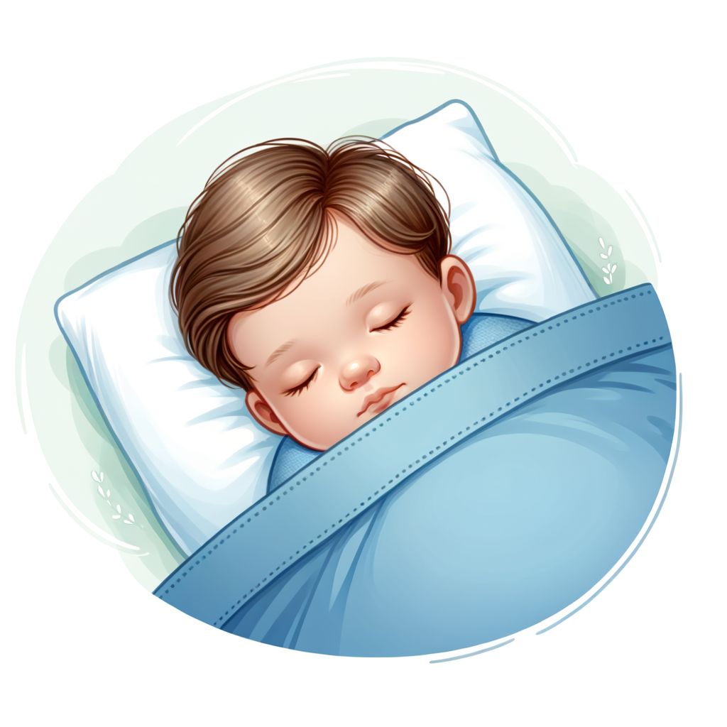 Peaceful Newborn Caucasian Baby Boy Sleeping Under Light Blue Blanket ...