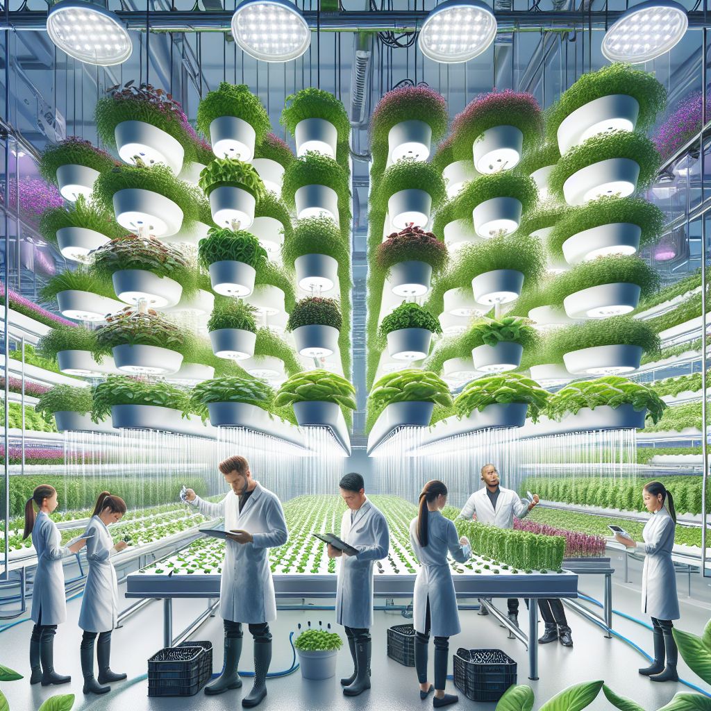 Advanced Hydroponic Farming System with Diverse Farmers | AI Art ...