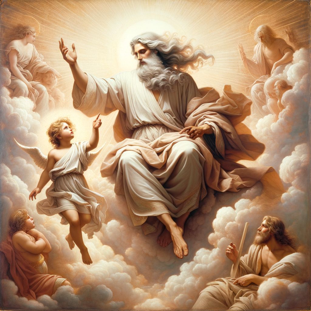Renaissance Style Oil Painting Depicting Divine Figure and Son | AI Art ...
