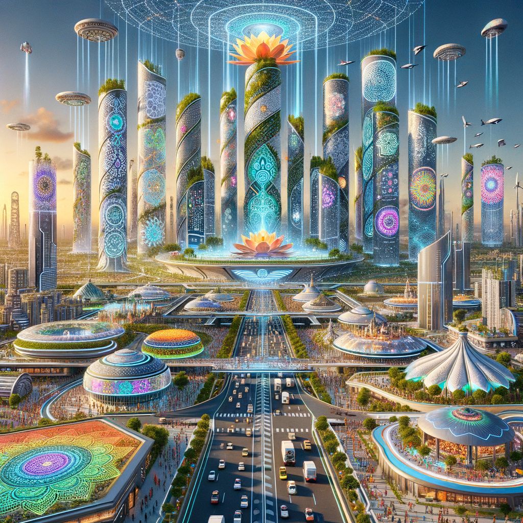 Hyper-Futuristic Representation of India 2150 | Technology meets ...