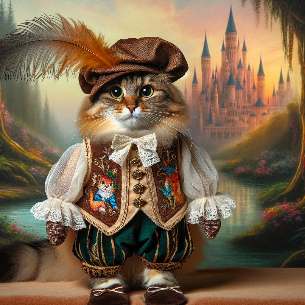 Fantasy Fairy-Tale Cat in Elaborate Attire | AI Art Generator | Easy ...