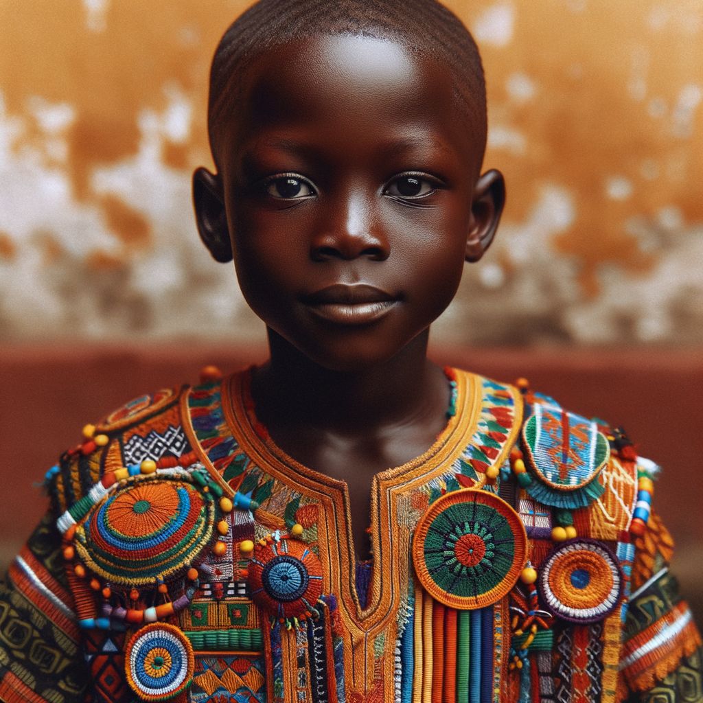 African Boy in Traditional Attire | Vibrant Colors & Intricate Patterns ...