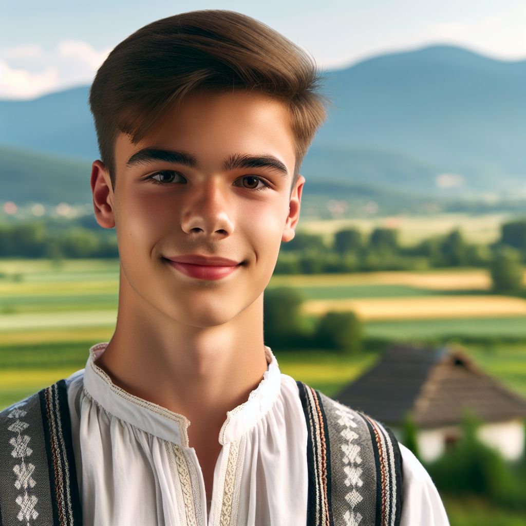 Traditional Bulgarian Teenager | Scenic Countryside View | AI Art ...