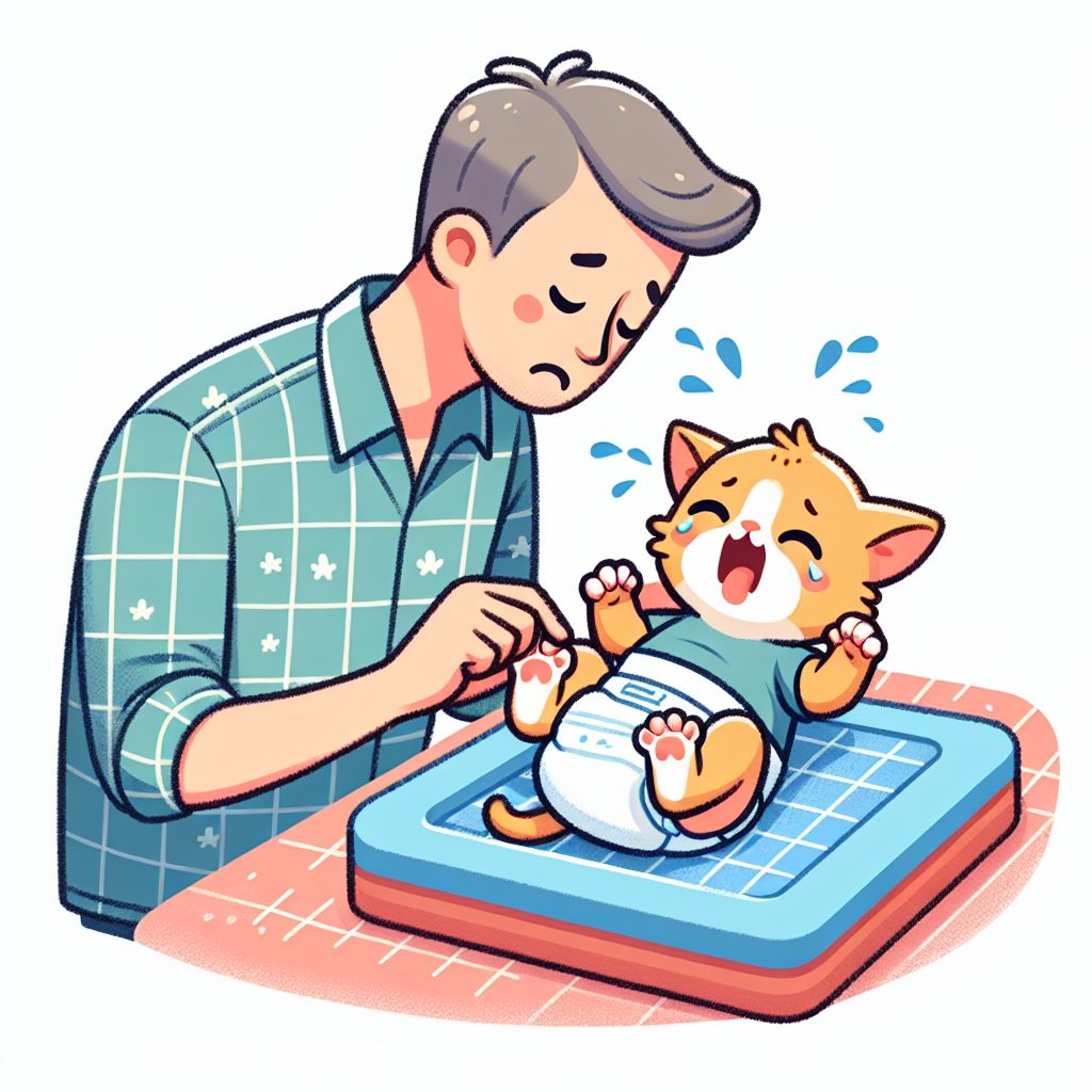 Cute Newborn Kitten in Diapers - Animated Scene | AI Art Generator ...