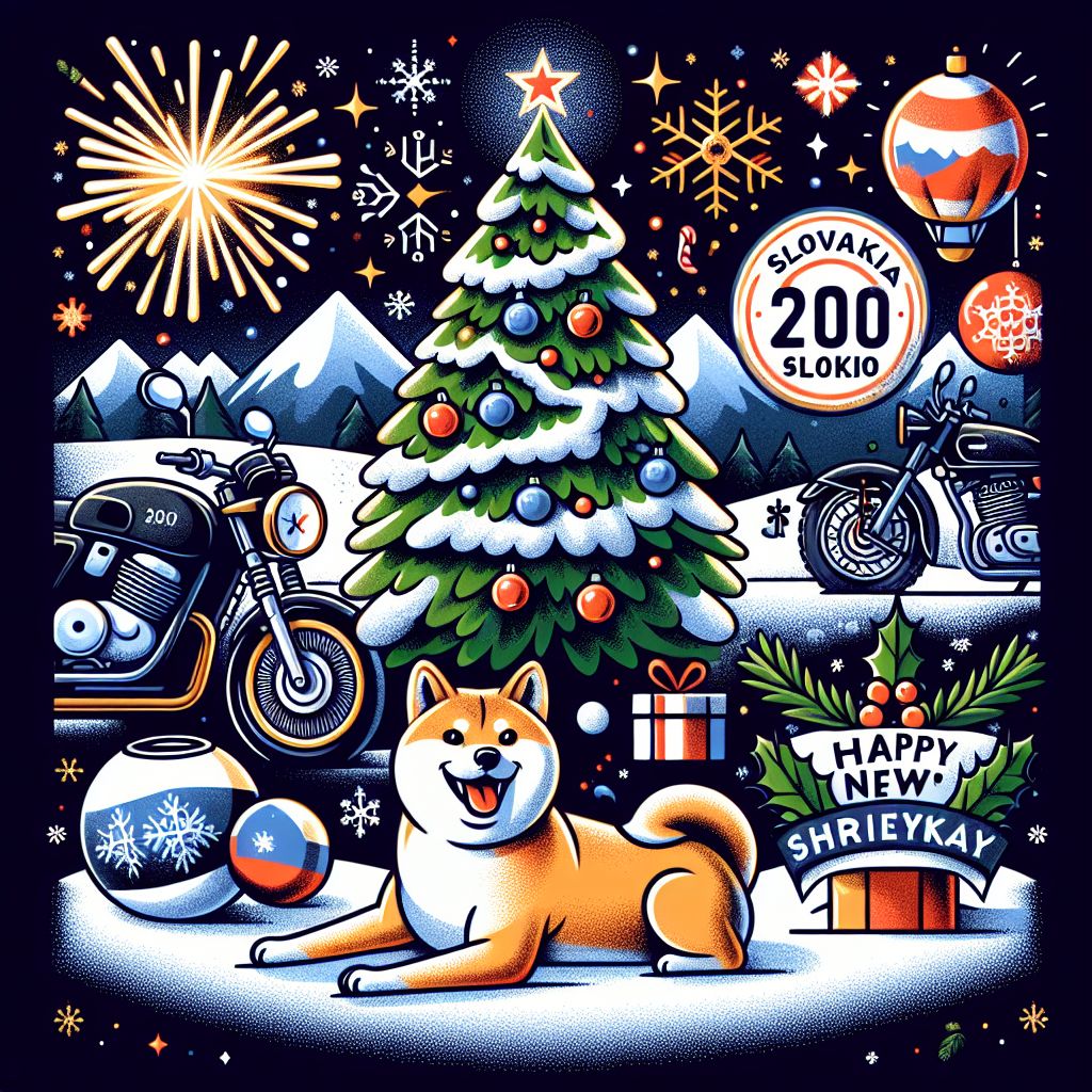 Slovakian Motorcycle Rental Company New Year's Greeting Card | AI Art ...