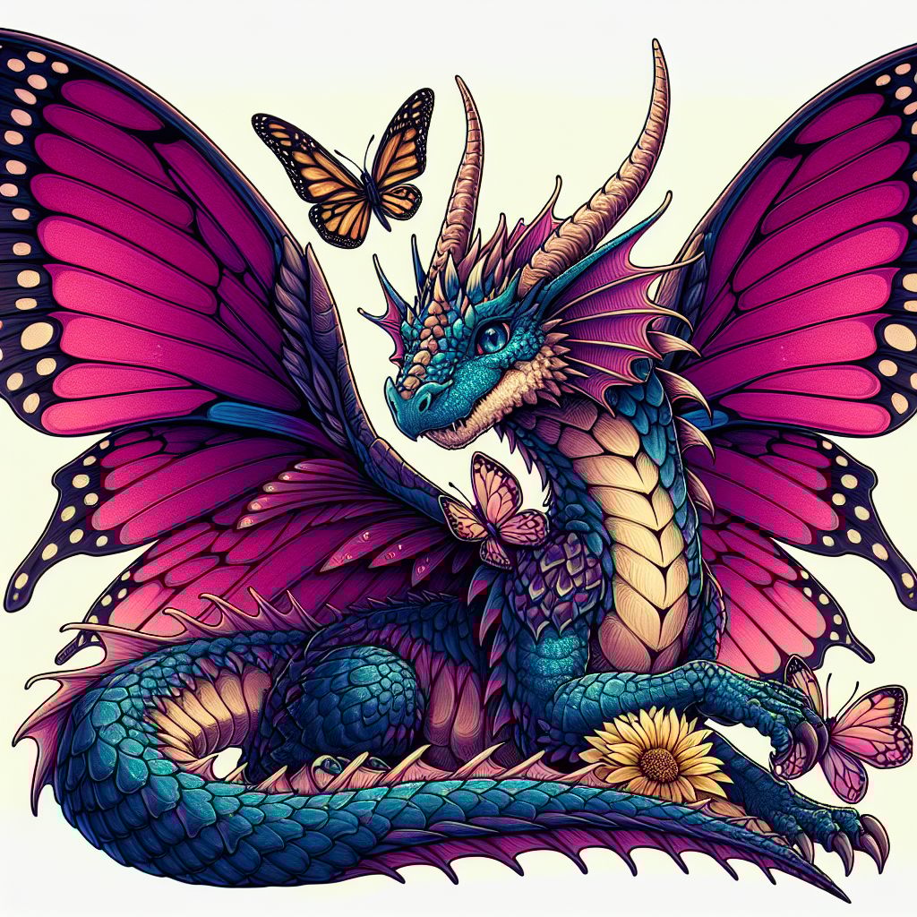 Dragon with Butterfly Wings: A Mystical Creature | AI Art Generator ...
