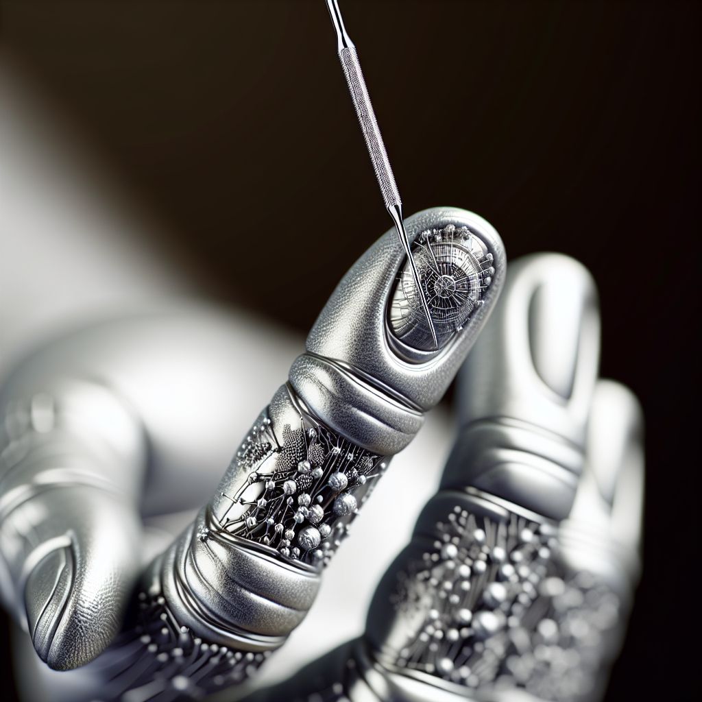 Detailed Caucasian Woman's Hand with Acupuncture Needle | AI Art ...
