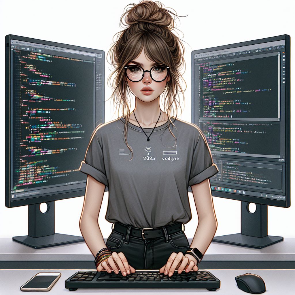 Young Software Developer Illustration | Coding Enthusiast Artwork | AI ...