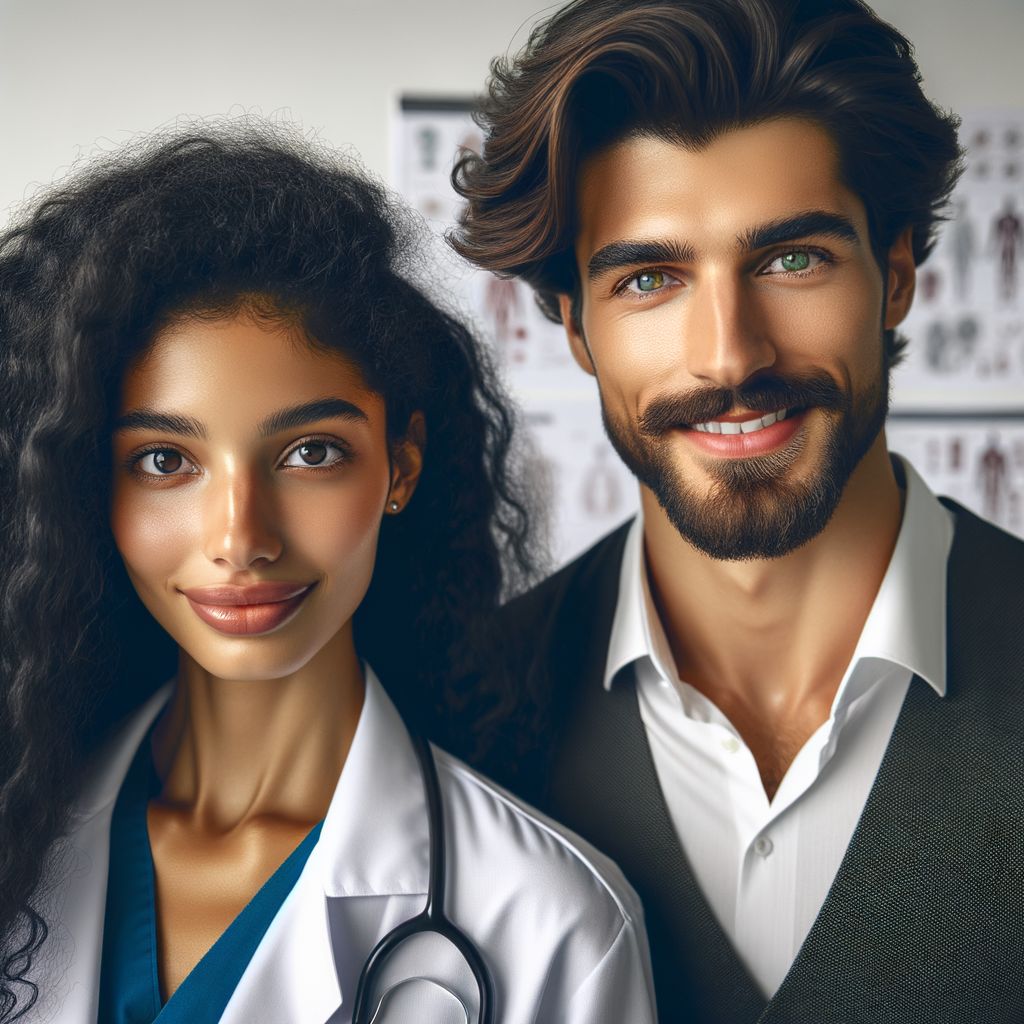 Female Doctor and Male Architect Collaboration | Modern Office Setting ...