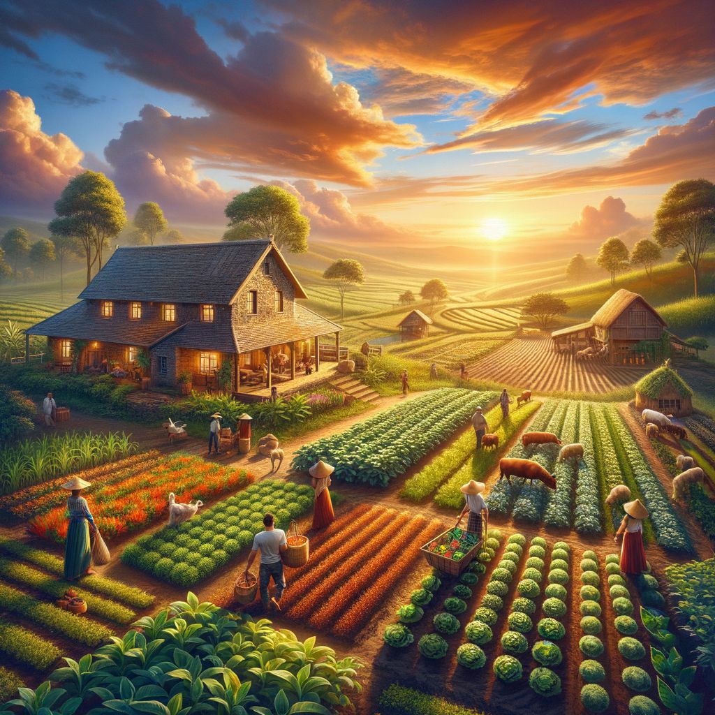 Tranquil Agro Farm with Diverse Crops and Welcoming Atmosphere | AI Art ...