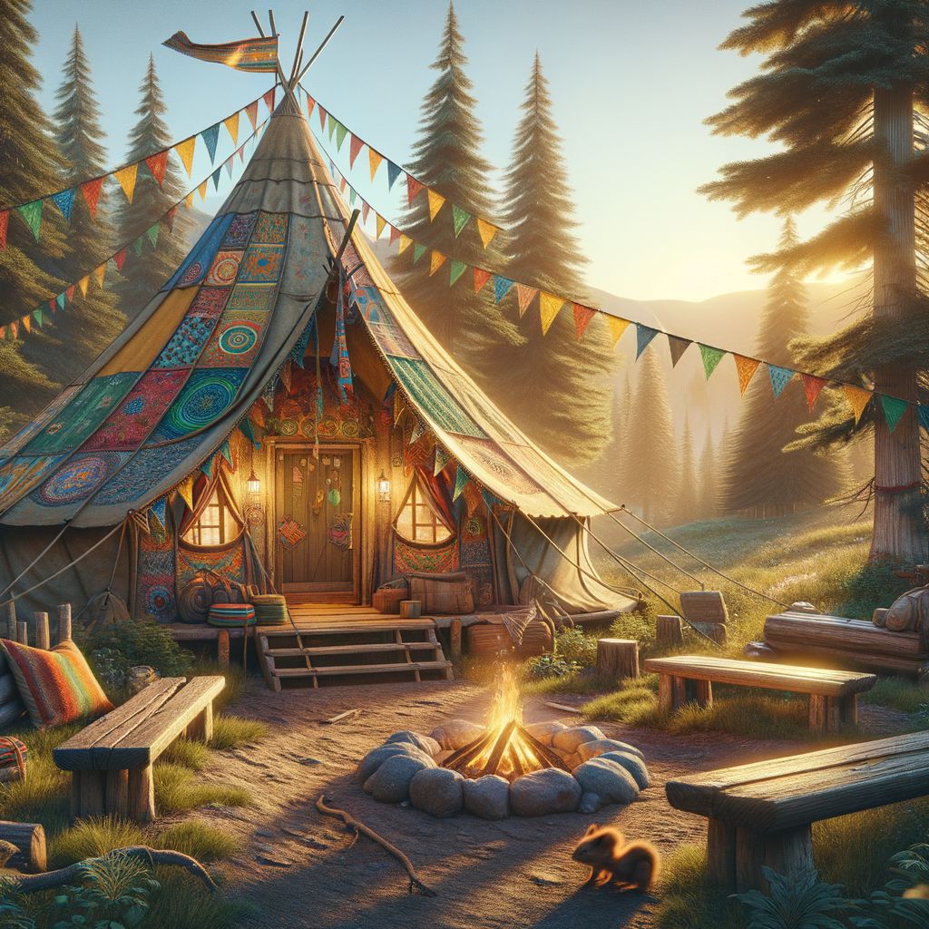 Unique Tent House in the Wilderness | Colorful & Cozy Retreat | AI Art ...