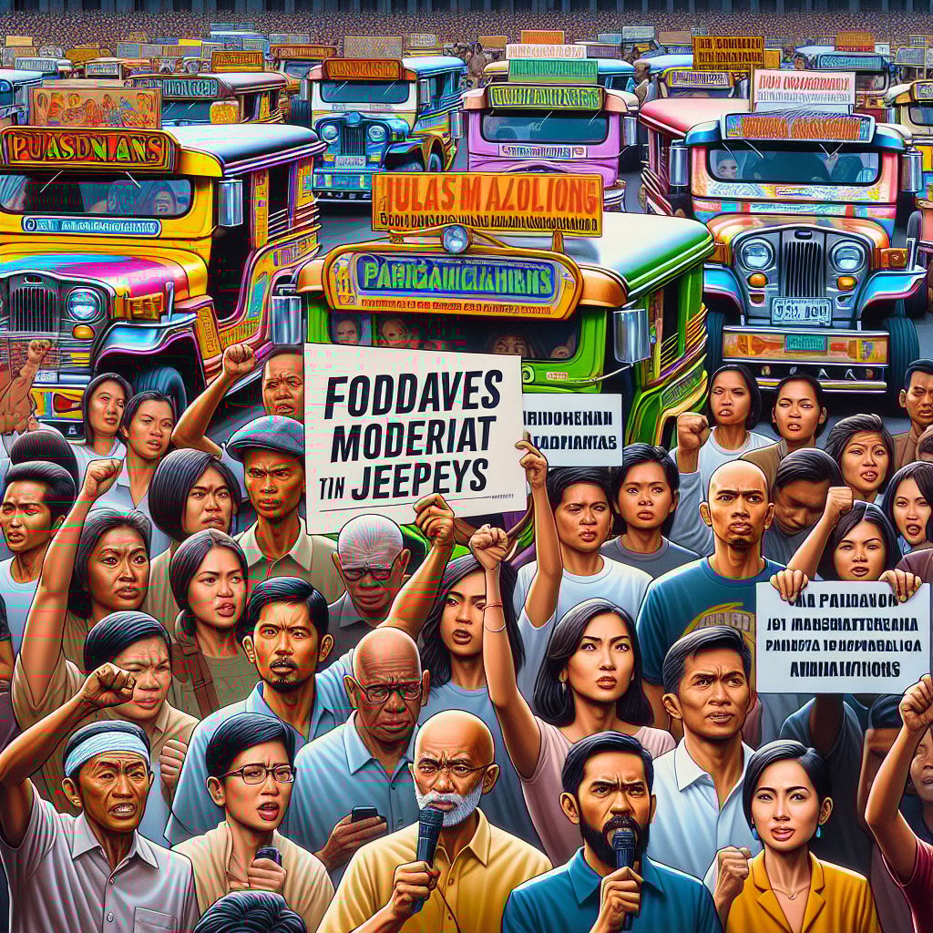 Modernization of Jeepneys: Diverse Public Demonstration | AI Art ...