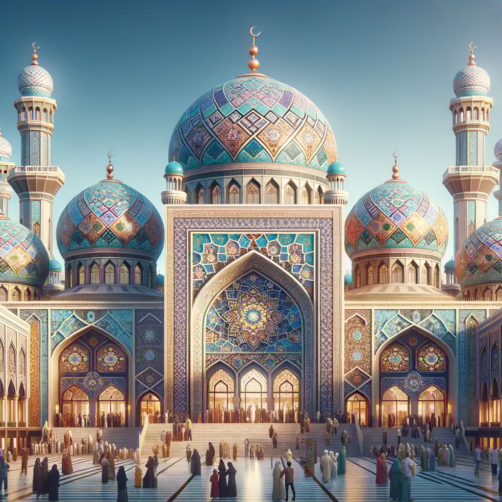 Intricate Architecture of a Vibrant Mosque | AI Art Generator | Easy ...