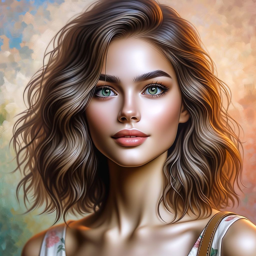 Striking Caucasian Woman in Floral Summer Dress | Elegant Beauty | AI ...