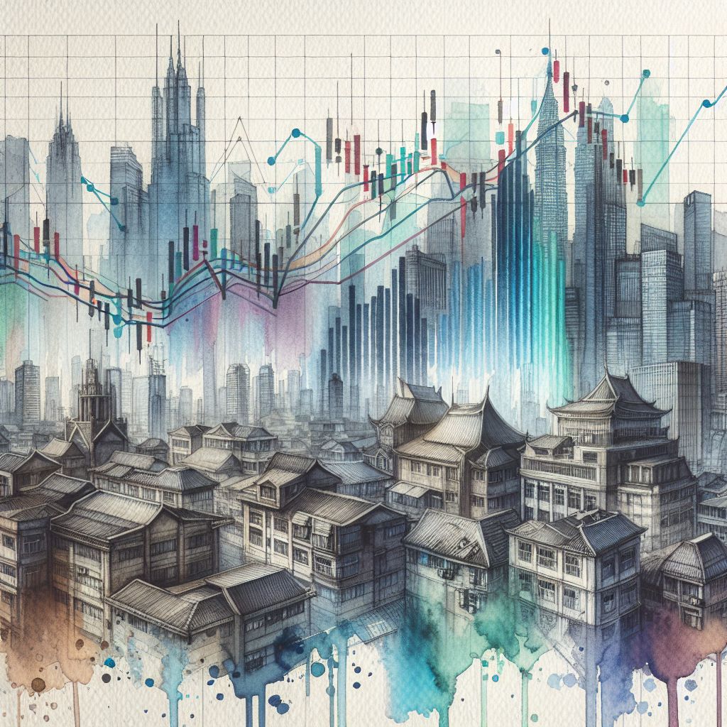 City Skyline Watercolor Painting | Financial Investment Trends | AI Art ...